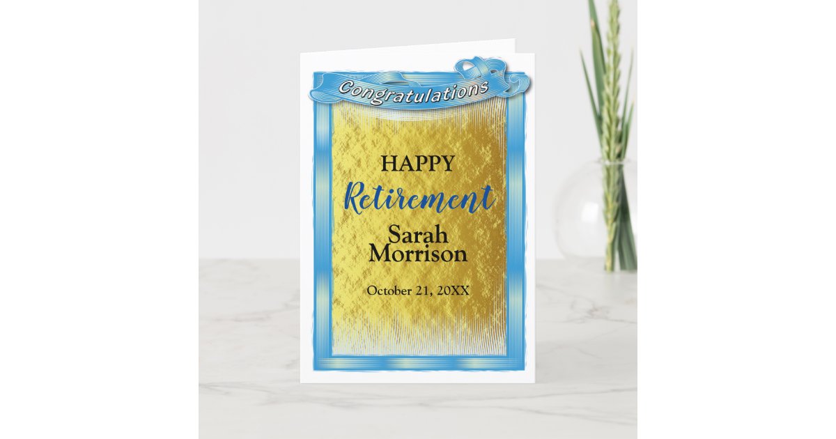 Congratulations Happy Retirement Gold Card | Zazzle