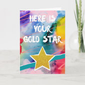 Congratulations Here is Your Gold Star Colorful Card | Zazzle