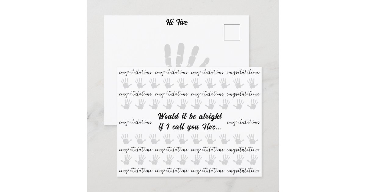 Congratulations High Five Honor Any Accomplishment Postcard | Zazzle