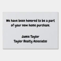 Congratulations Home Buyer Welcome Home Realtor Sign | Zazzle