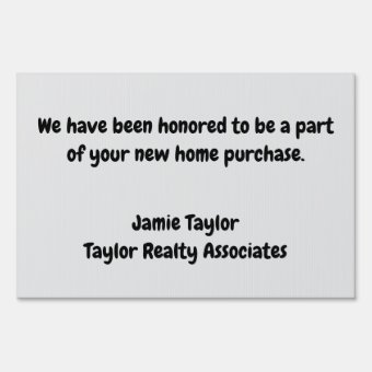 Congratulations Home Buyer Welcome Home Realtor Sign | Zazzle