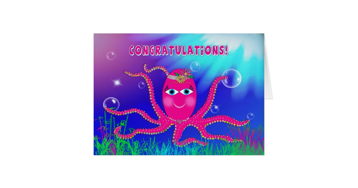 Congratulations, Humourous, Sassy Octopus | Zazzle