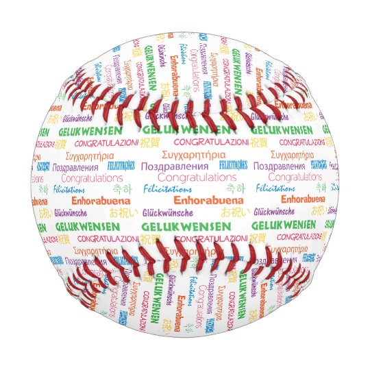 Congratulations in Many Languages Baseball | Zazzle.com
