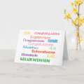 Congratulations in Many Languages Card | Zazzle