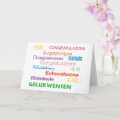 Congratulations in Many Languages Card | Zazzle