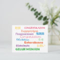 Congratulations in Many Languages Colorful Postcard | Zazzle