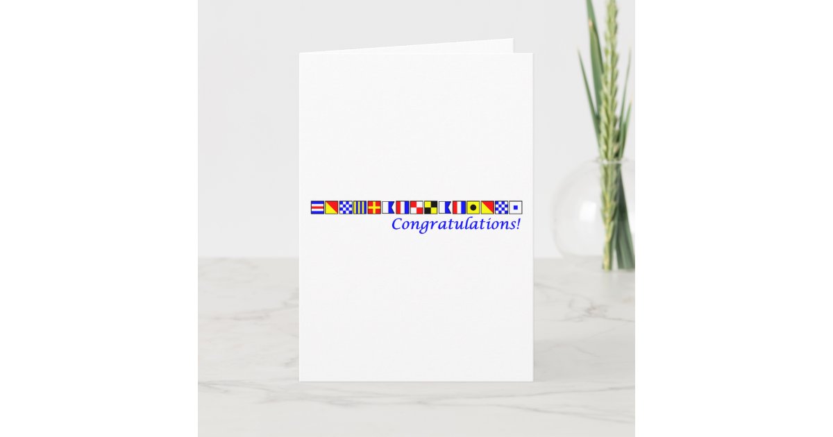 Congratulations! in nautical flag alphabet card | Zazzle