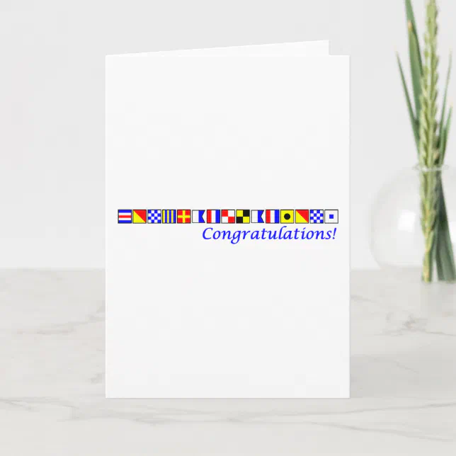 Congratulations! in nautical flag alphabet card | Zazzle