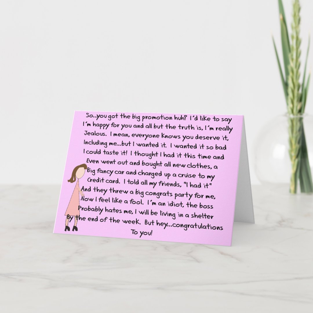 Congratulations Job Promotion Gifts (Female) Card | Zazzle