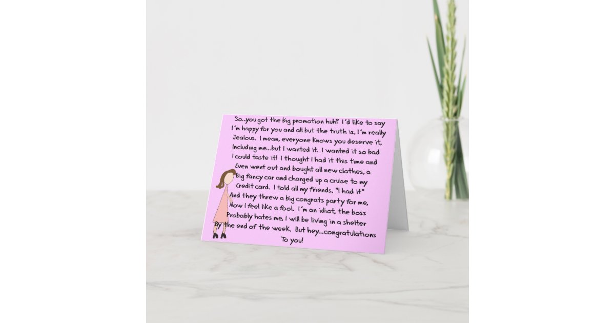 Congratulations Job Promotion Gifts (Female) Card | Zazzle