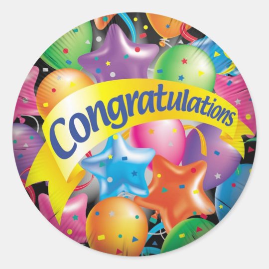 Congratulations.jpg Classic Round Sticker | Zazzle.com