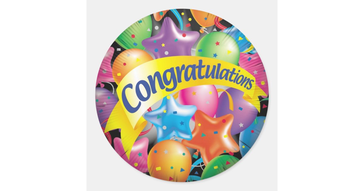 Congratulations.jpg Classic Round Sticker | Zazzle