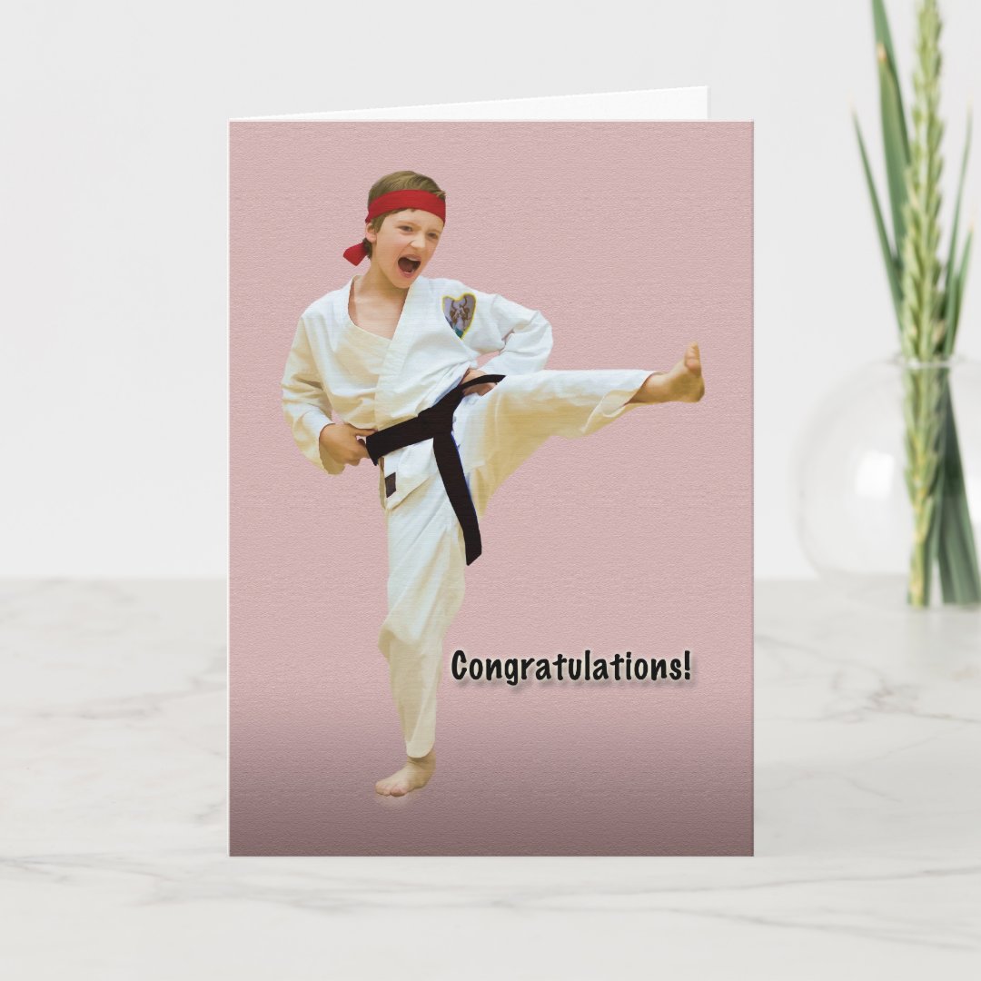 Congratulations, Karate Belt Advancement, Black Card | Zazzle