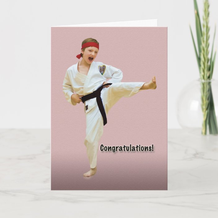 Congratulations, Karate Belt Advancement, Black Card | Zazzle