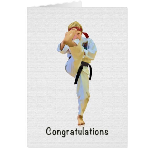 Congratulations, Karate Kicking Black Belt Card | Zazzle.com