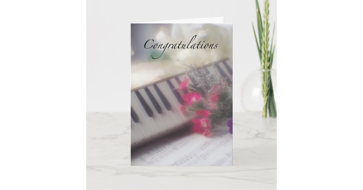 Congratulations Keyboard, with Flowers Card | Zazzle