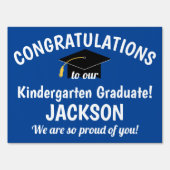 Congratulations Kindergarten Graduation Blue Yard Sign | Zazzle