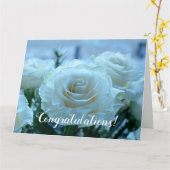 Congratulations Large White Roses Wedding Card | Zazzle