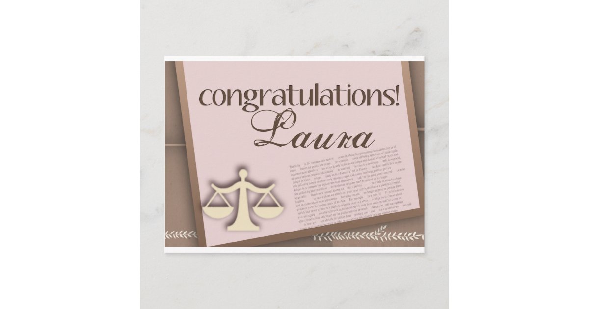 Congratulations Law School Graduate Announcement Postcard | Zazzle.com