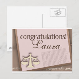Congratulations Law School Graduate Announcement Postcard | Zazzle