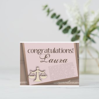 Congratulations Law School Graduate Announcement Postcard | Zazzle