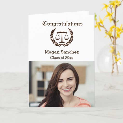 Congratulations Law School Graduate with scales Card | Zazzle