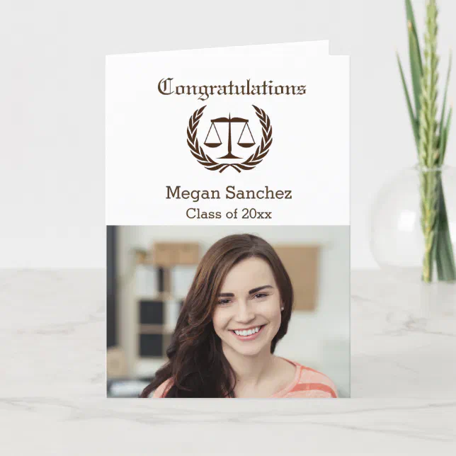 Congratulations Law School Graduate with scales Card | Zazzle