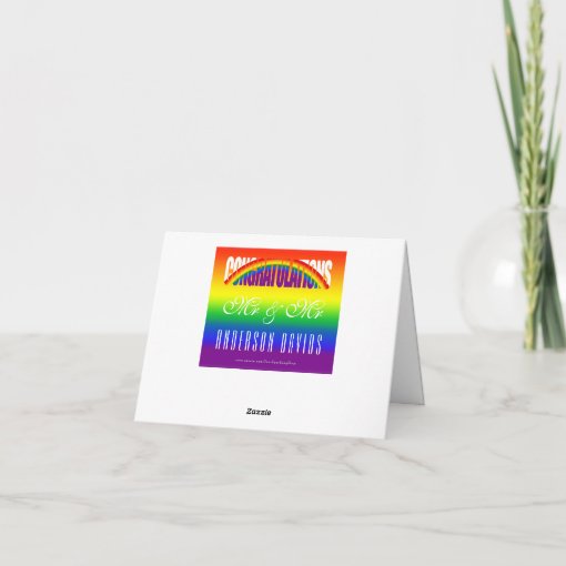 Congratulations LGBT Rainbow Flag Gay Couple Card | Zazzle
