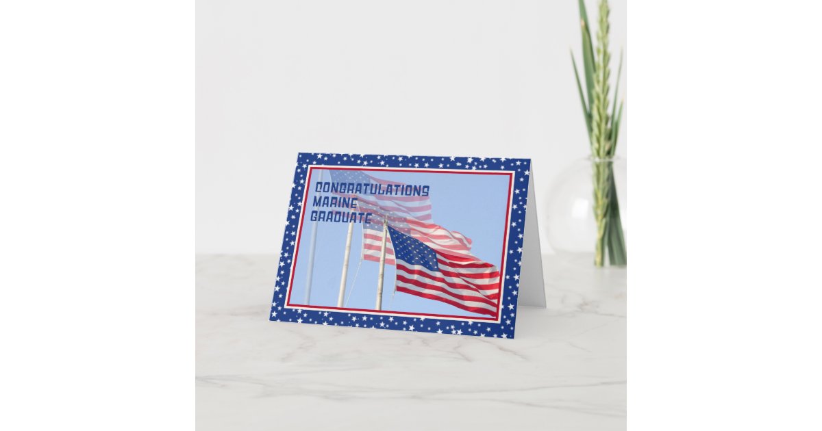 Congratulations Marine Graduate Card with Flags | Zazzle