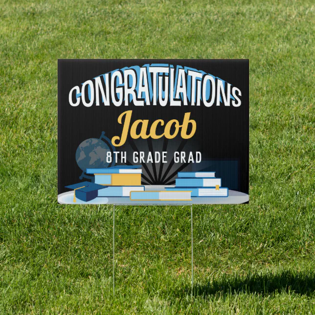 Congratulations Modern 8th Grade Graduation Sign | Zazzle