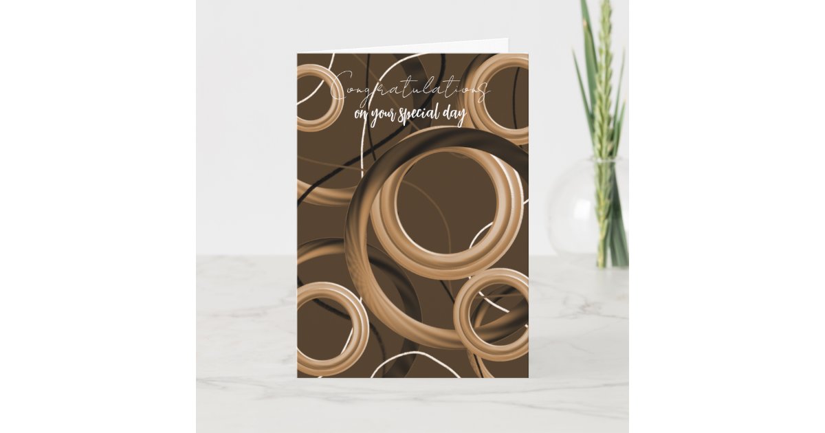 Congratulations Modern Brown Swirl Card | Zazzle