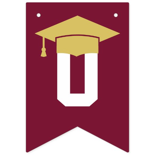 Congratulations Modern Burgundy Gold Graduation Bunting Flags | Zazzle
