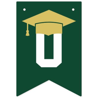 Congratulations Modern Green and Gold Graduation Bunting Flags | Zazzle