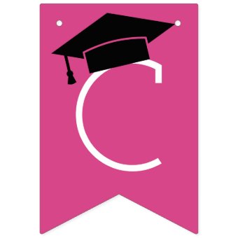 Congratulations Modern Hot Pink Graduation Party Bunting Flags | Zazzle