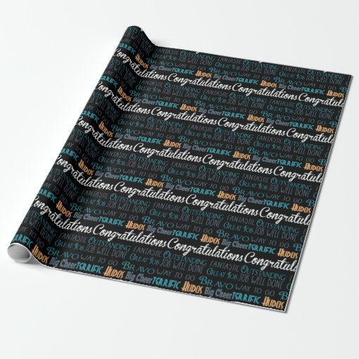 Congratulations Modern Typography Wrapping Paper | Zazzle