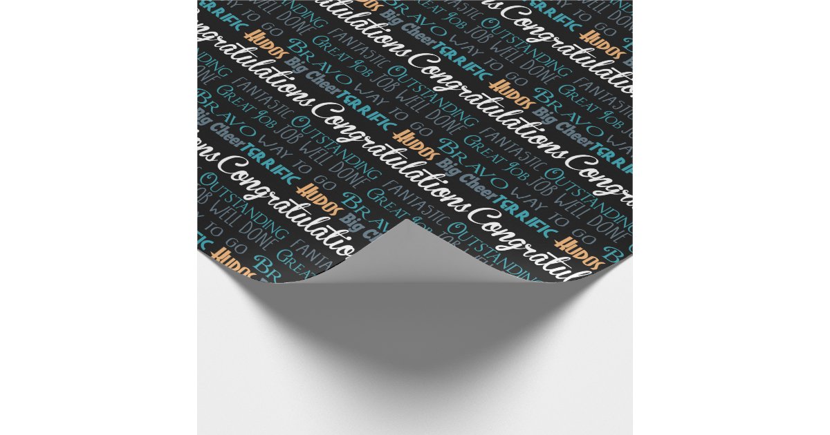 Congratulations Modern Typography Wrapping Paper | Zazzle