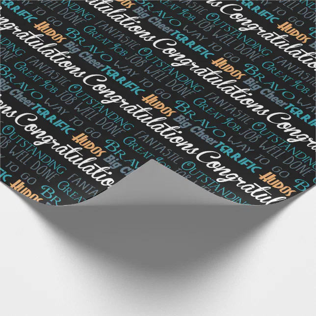 Congratulations Modern Typography Wrapping Paper | Zazzle