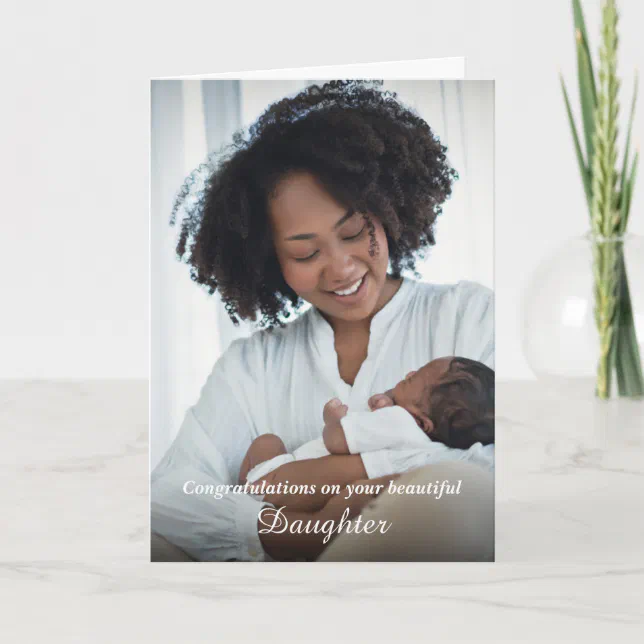 Congratulations Mom Dad New Baby Photo Custom Card | Zazzle