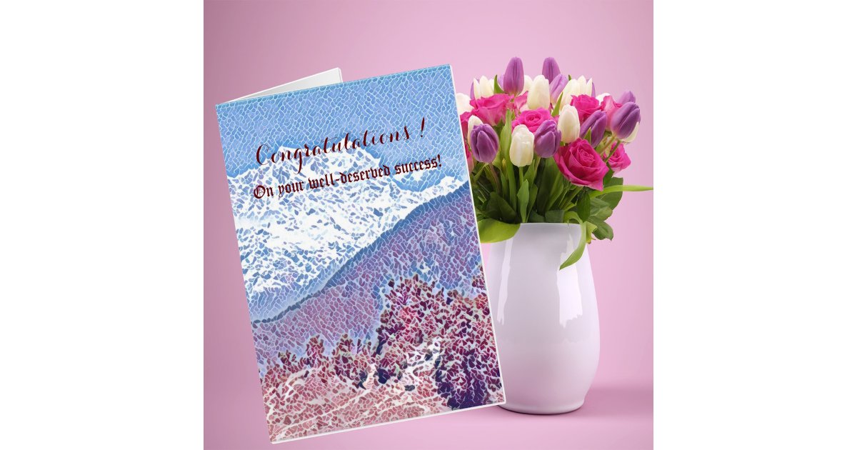Congratulations Mountains Snow Alps Success Card | Zazzle
