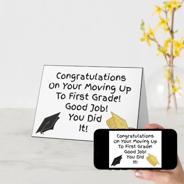 Congratulations Moving Up To 1st Grade Graduation Card | Zazzle