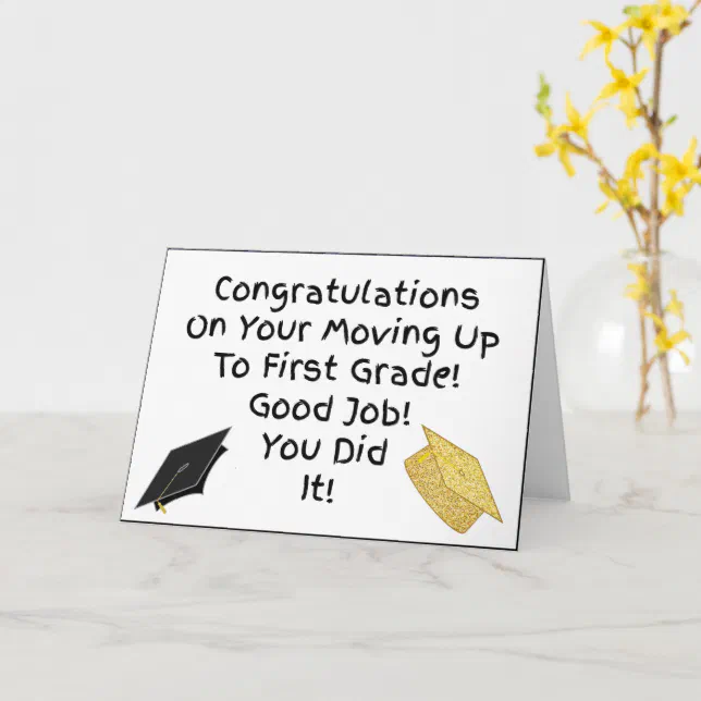 Congratulations Moving Up To 1st Grade Graduation Card | Zazzle