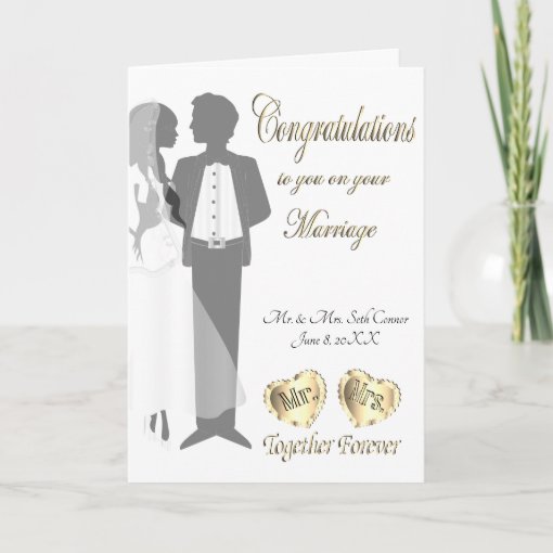 Congratulations Mr. and Mrs. Card | Zazzle