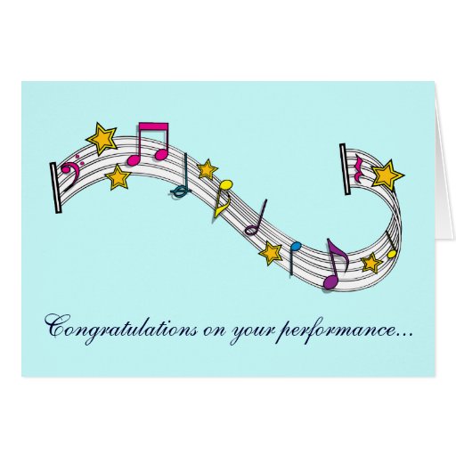 Congratulations Music Performance Notes and Stars | Zazzle