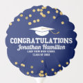 Congratulations Navy Blue Gold Grad Party Balloon | Zazzle