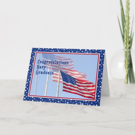 Congratulations Navy Graduate Card with Flags | Zazzle.com