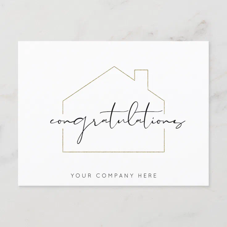 Congratulations New Homeowner Realty Postcard | Zazzle