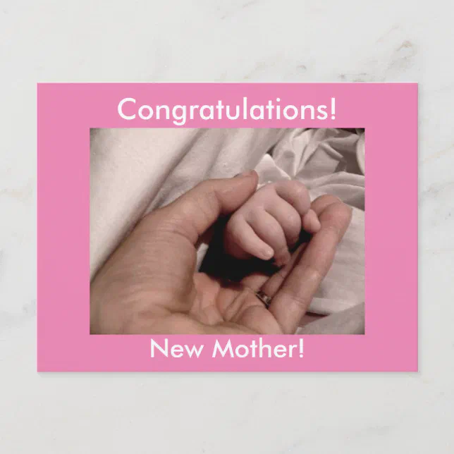 Congratulations New Mother & Pink Baby Girl Postcard | Zazzle