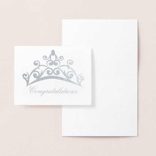 Congratulations Note Card-Pageant Crown Foil Card | Zazzle
