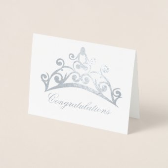 Congratulations Note Card-Pageant Crown Foil Card | Zazzle