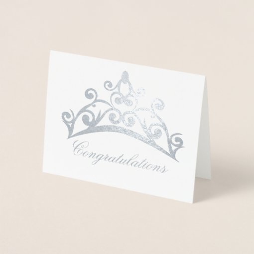 Congratulations Note Card-Pageant Crown Foil Card | Zazzle